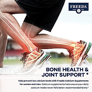 Freeda Calcium Gluconate - Kosher Vegan Calcium Supplement for Women & Men - Easy to Digest - Bone Health Supplement & Joint Support - Pure Calcium Supplement Without Vitamin D (100 Capsules)