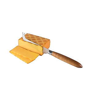 Twine Rustic Farmhouse Hard Cheese Knife - Stainless Steel Multiuse Cheese Knife Slicer - Acacia Wood Handle, Charcuterie Accessories