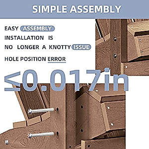 Restcozi Adirondack Chairs, HDPE All-Weather Adirondack Chair, Fire Pit Chairs (Traditional, Teak)