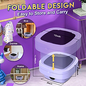 Portable Washing Machine with Upgraded 11L Capacity and Foldable Design, 3 Modes Mini Washing Machine for Deep Cleaning Underwear, Baby Clothes. Ideal for Use in RVs, Apartments, Dorms, and Hotels