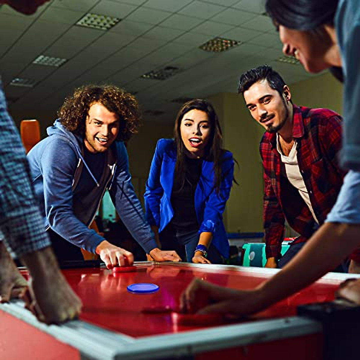 16 Pieces Home Hockey Pucks 2.5 Inch Red Replacement Round Hockey Pucks Heavy Hockey Tables Pucks Multicolors for Game Tables Equipment Accessories