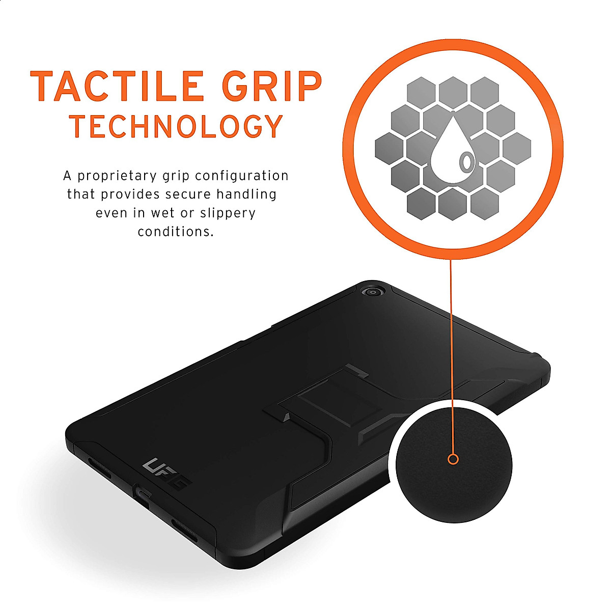 URBAN ARMOR GEAR UAG LG G Pad 5 10.1, Tablet Case with Built-in Kickstand, Scout Feather-Light Rugged [Black] Military Drop Tested Case