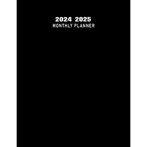 2024-2025 Monthly Planner: Large Two Year Schedule Organizer (January 2024 through December 2025) With Holidays- Black Cover
