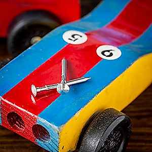 Red Dirt Derby Machined, Polished, Grooved and 2.5 Degree Bent Axles - (2 Axles) for use in Pinewood Car Racing