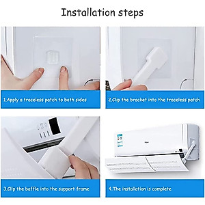 forubar Retractable Air Conditioner Air Deflector, Universal Adjustable Air Conditioning Deflector Air Diverter Cover Telescopic Anti-Wind Baffles Anti Direct Blowing Windshield Wind Guide (White)