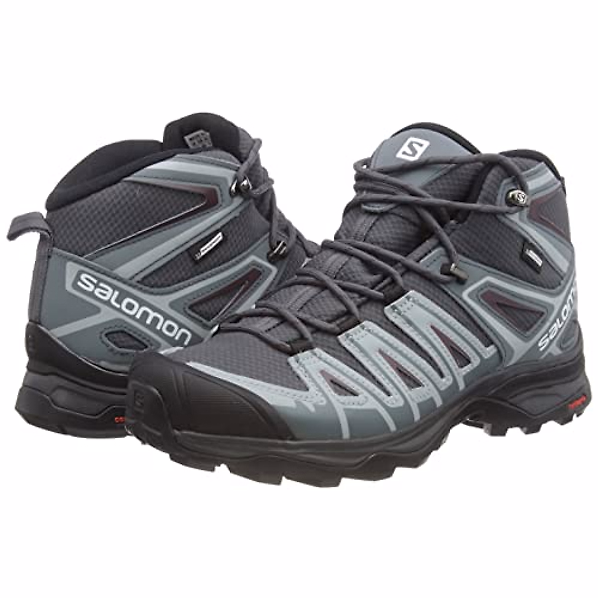 Salomon X Ultra Pioneer MID CLIMASALOMON Waterproof Hiking Boots for Women Trail Running Shoe, Ebony/Stormy Weather/Wine Tasting, 7.5