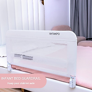 XHTAKPO Guard Rails for Bed,Reinforced Anchor Safety System for Baby Double Bed Rail White Without Cotton
