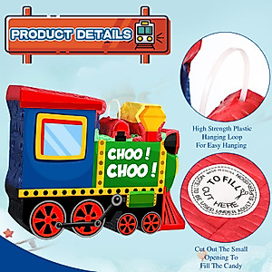 Shappy 3D Piñata Small Racing Theme Piñata with Blindfold Stick Confetti Railroad Train Bike Car Piñata for Birthday Party Decorations Race Car Party Supplies(Train)