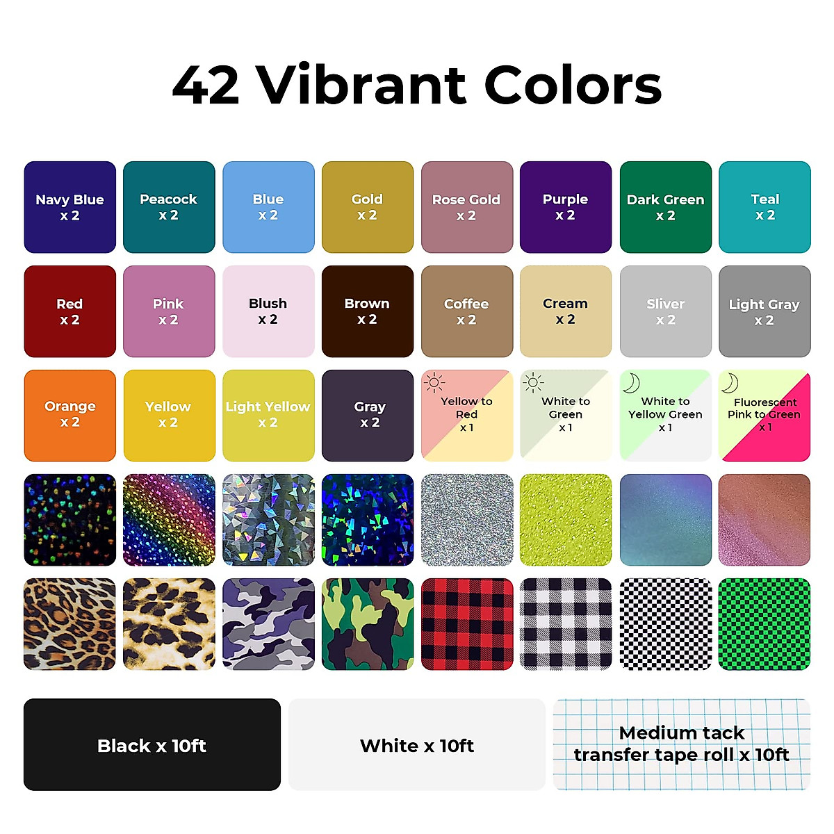 Multi-Style HTV with Tools Kit + Glitter HTV Vinyl Bundle