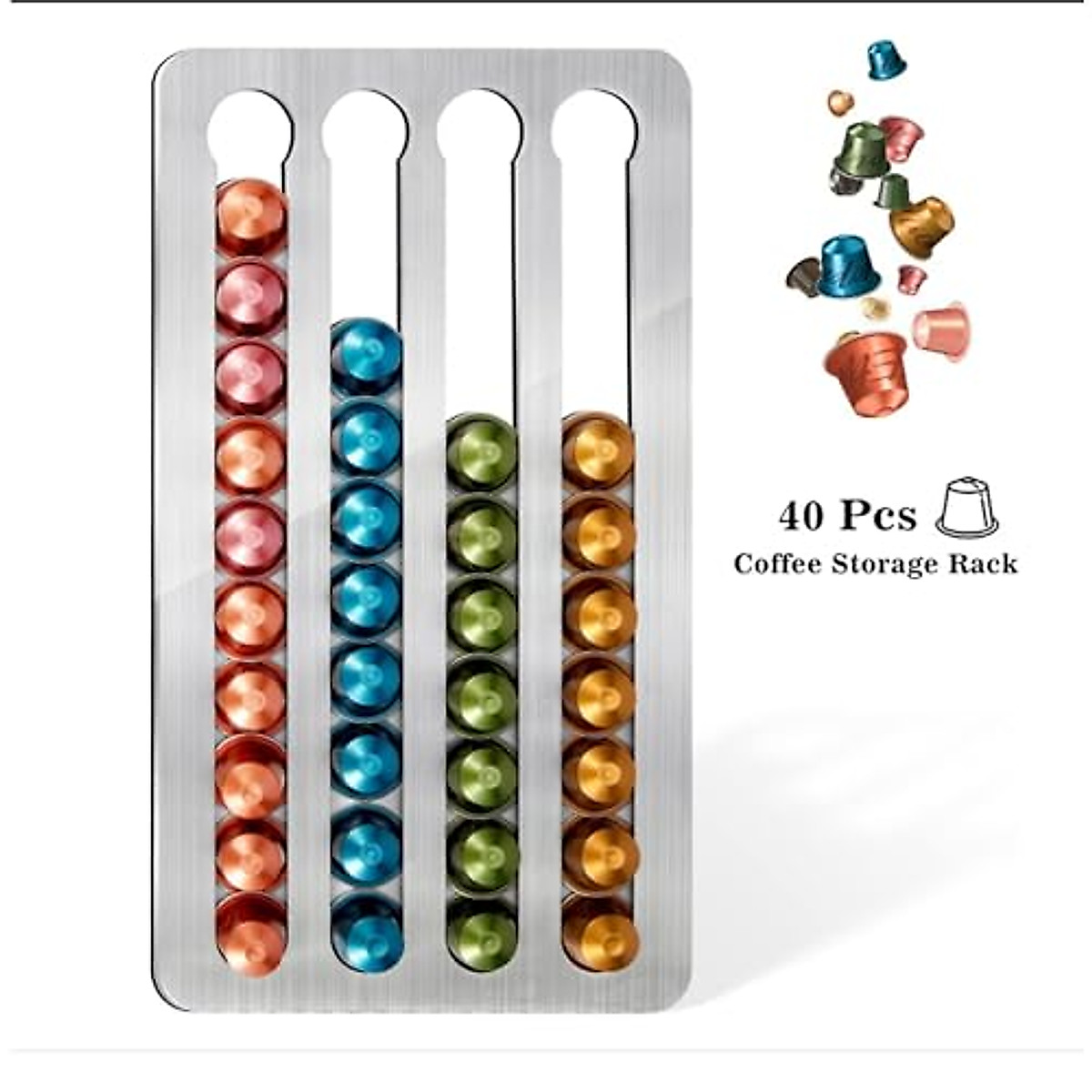 Coffee Capsule Holder, Large Capacity Coffee Capsule Stand Foam Bonding Pads Technology Save Space Capsule Organize Container for Home Hotel or Office