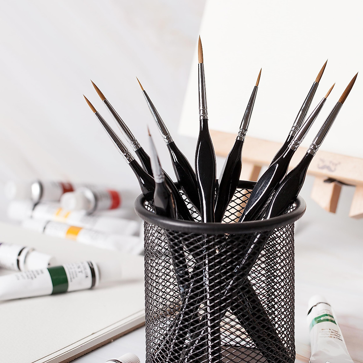 Mr. Pen- Miniature Paint Brushes, 9 Pcs, Detail Paint Brush Set, Fine Paint Brush, Mini Paint Brushes, Thin Paint Brushes, Tiny Paint Brushes, Micro Paint Brush, Fine Point Paint Brush