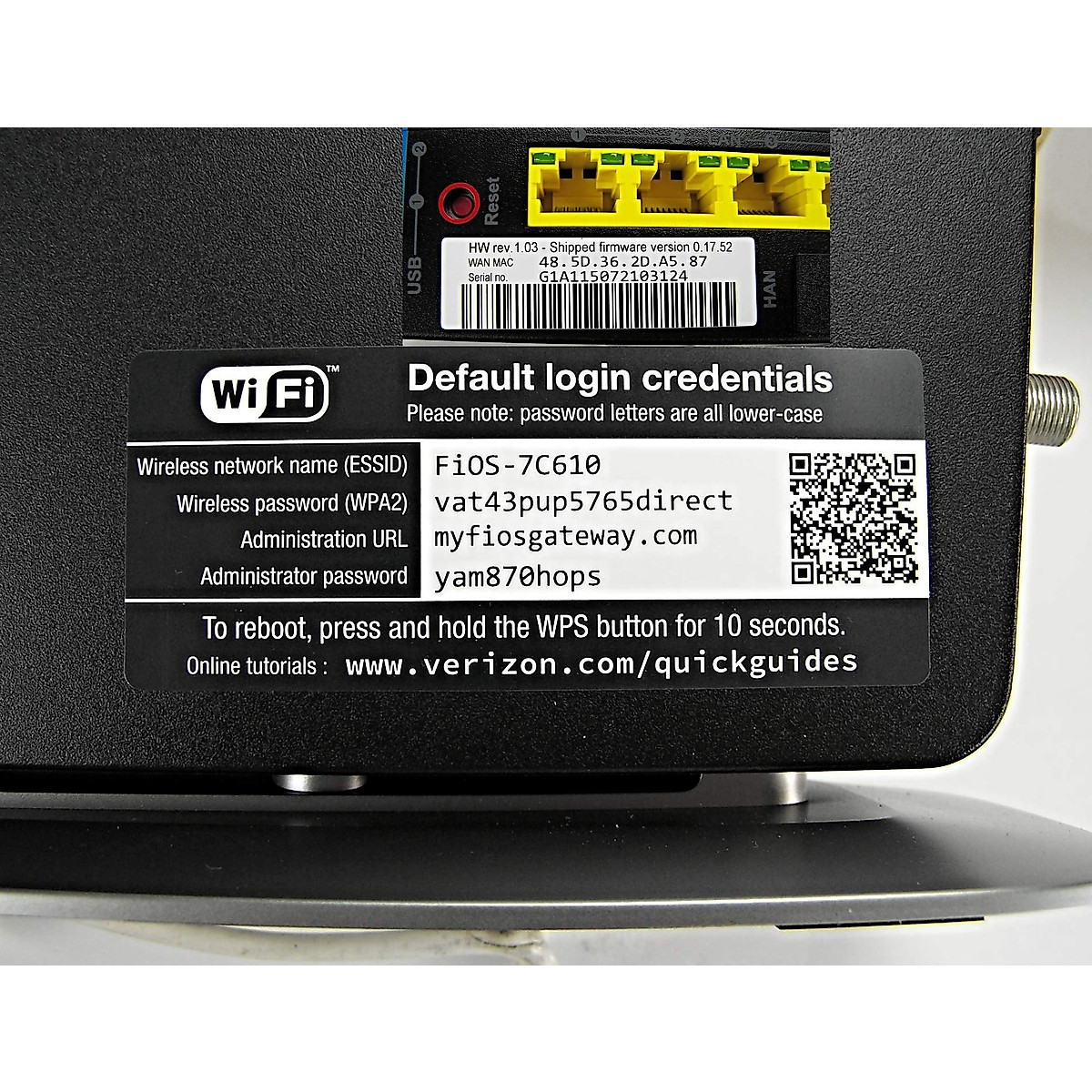 Verizon FiOS Router Updated 2019 - Fios Quantum Gateway G1100 AC1750 Wi-Fi Dual Band Wireless Routers for Internet Long Range + 1 Year Warranty