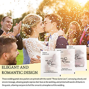 AIOMOB 50 Pcs Wedding Confetti Bags Throw Some Love Wedding Petal Toss Packets Glassine Wedding Flower Petal Packets for Wedding Send Off, Exit, Tosses