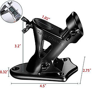 Geek Cheers 304 Stainless Steel Flag Pole Holder, Heavy Duty Flag Pole Bracket for 1.02 inch Flag Pole with 2 Positions Wall Mount, Blad Drill Bit Included Rust Free Flag Pole Mount Black