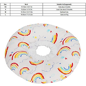 Cat Cone Collar Soft, Cotton Cat Cone Donut Collar, Breathable Adjustable Kitten Cone Bright Color Anti Licking Elizabeth Circle for Small-Sized Dogs and Cats(S)