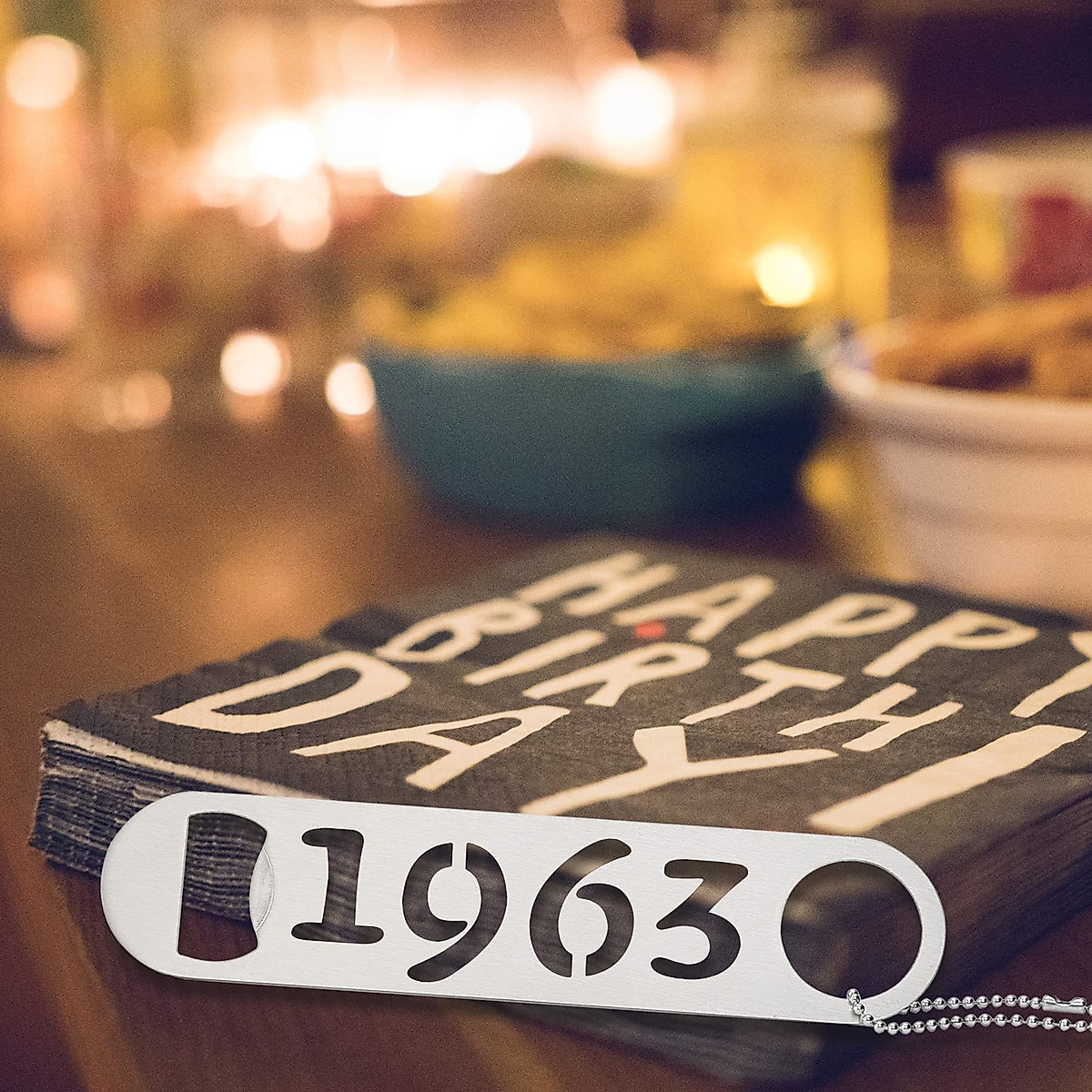 1963 Birthday Anniversary Stainless Steel Flat Bottle Opener Gifts for Women Men Him, 60th Anniversary for Her Friends, Back in 1963 Party Wedding Bottle Opener Gifts Souvenirs Decorations for Guests