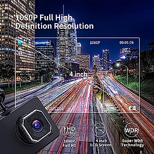 LAMONKE Dash Cam, 1080P Dash Camera for Cars with 4Inch LCD Display, Dash Cam Front with 170° Wide Angle, Loop Recording, Parking Monitor, WDR Night Vision, Support 64GB Max