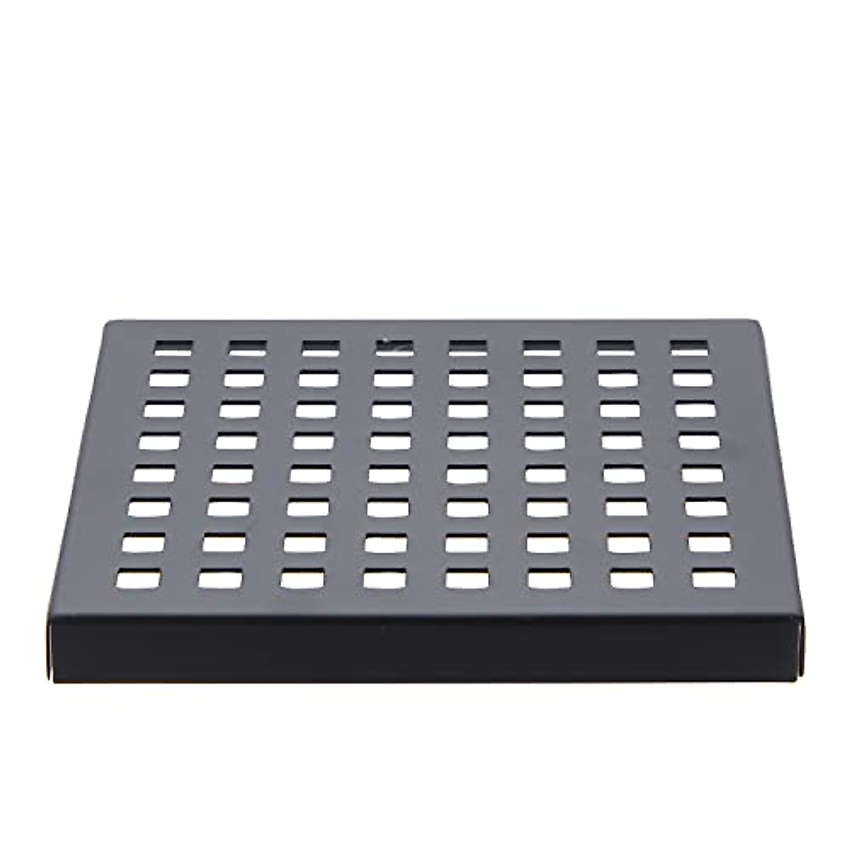 5.8-Inch Stainless Steel Square Shower Drain Cover for Bathrooms, Showers, and Sinks, Replacement Floor Drain with 2 Inch (50mm) Bottom Outlet for Renovations and New Construction (Matte Black)