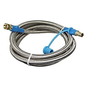 M.B. Sturgis Inc. 3/8" ID Stainless Steel Overbraid Quick Disconnect Gas Connector (15 Feet)