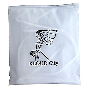 KLOUD City White Double Ribbon Edge Center Cascade Bridal Wedding Veil with Comb