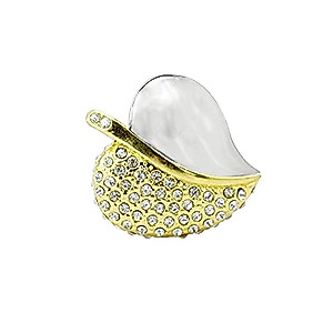 Civetman Crystal Asymmetric Heart Shape Jewelry USB Flash Drive Memorry Disk with Necklace - Gold 256GB