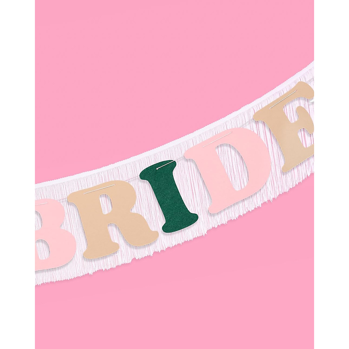 xo, Fetti Camp Bride Fringe Banner - Felt, 5 Ft. | Bachelorette Party Decoration, Camp Bride Bach, Bridesmaid Favor, Bride to Be Gift, Bridal Shower Supplies, Photobooth Backdrop