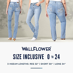WallFlower Women's Luscious Curvy Bootcut Mid-Rise Insta Stretch Juniors Jeans (Standard and Plus), Jenna, 5