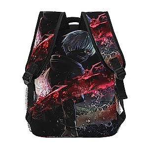 KEWRJFWA Anime Tokyo Ghoul Backpack Cartoon Bag Lightweight Canvas Couple Backpacks Unisex Office Travel Backpack
