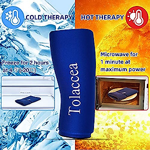 Tolaccea Hot & Cold Therapy Flexible Ice Packs Cold Therapy Compression Sleeve Reusable Gel Pack for Injury Cold Wrap for Knee Calf Elbow