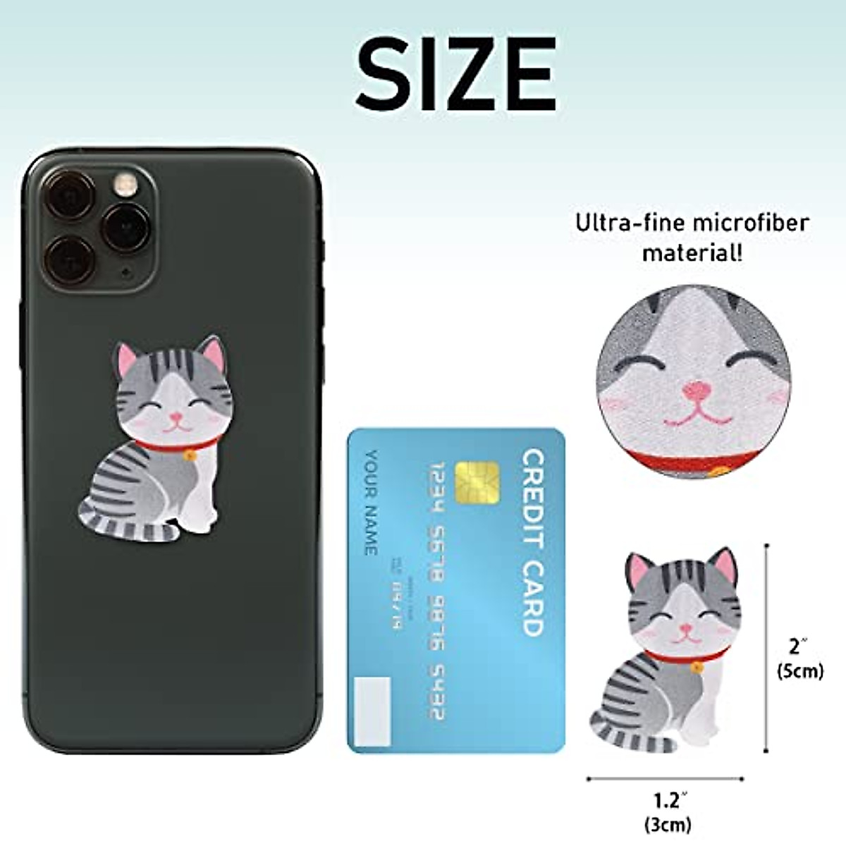 HOMSSEM Screen Cleaner Wipes– 6-PackFunny Phone Screen Cleaner Sticker – Premium Microfiber Electronics Cleaner for Phones, Tablets, Camera Lenses, Gadgets – Cute Animal Designs