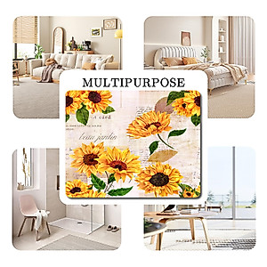 kksme Large Area Rug 5'x6' Carpet for Bedroom Living Room Home Kitchen Entryway Indoor Floor Washable Rugs Mat Sunflower