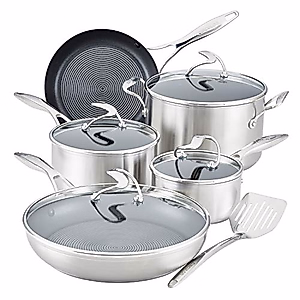 Circulon Stainless Steel Cookware Pots and Pans Set with SteelShield Hybrid Stainless and Nonstick Technology