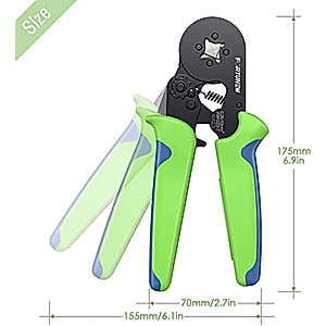 Ferrule Crimping Tool - FORTUNEW® Self-adjustable Wire Crimping Tool Kit AWG 23-7（0.25-10 mm²） with 1200 terminals crimping tool set