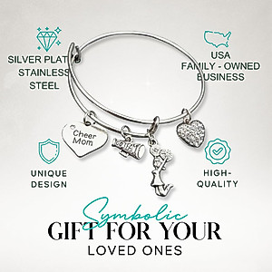 Infinity Collection Cheer Mom Jewelry- Cheer Mom Bracelet - Adjustable Cheer Mom Charm Bracelet- Perfect Cheerleading Mom Gift