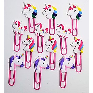Set of 12 Unicorn Paperclips or Bookmarkers