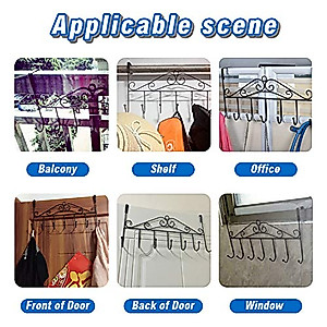 Over The Door Hooks,Over The Door Hanger for Hanging,Over Door Towel Rack Coat Rack Hanger Hooks for Clothing,Anti-Rust Overdoor Organizer Rack with 7 Hooks for Bathroom Bedroom Hat Purse Robe