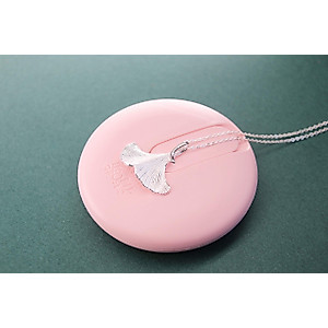 Helen de Lete 3D Ginkgo Leaf Sterling Silver Choker Necklace-silver