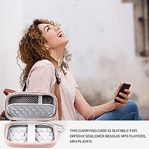 MP3 & MP4 Player Case for SOULCKER/G.G.Martinsen/Grtdhx/iPod Nano/Sandisk Music Player/Sony NW-A45 and Other Music Players with Bluetooth. Fit for Earbuds, USB Cable, Memory Card - Rose Gold