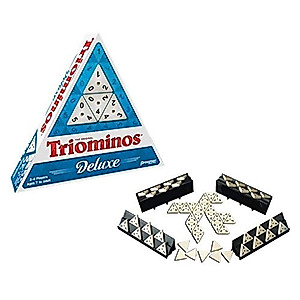 Pressman Tri-Ominos - Deluxe Edition Triangular Tiles with Brass Spinners, 5"