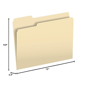 The File King 1/3-Cut Top Tab Manila File Folder - Letter Size | Box of 100 | Made in America | Assorted Tab Positions | 11-Point Fiber | Organize Home & Office Papers