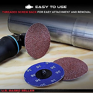 ABN Aluminum Oxide Sanding Discs 25-Pack, 3in, 36 Grit - Metal Sanding Wheels for Surface Prep and Finishing Work