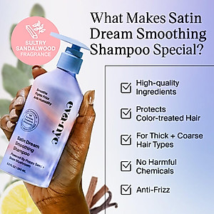 Eva NYC Satin Dream Smoothing Shampoo, Hair Care for Soft and Smooth Hair, Anti-Frizz Shampoo for Satiny Smoothness, GMO-Free Hair Products for Women, 8.8 oz