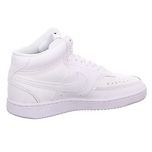 Nike Women's Court Vision Mid Sneaker, White/White-White, 9 Regular US