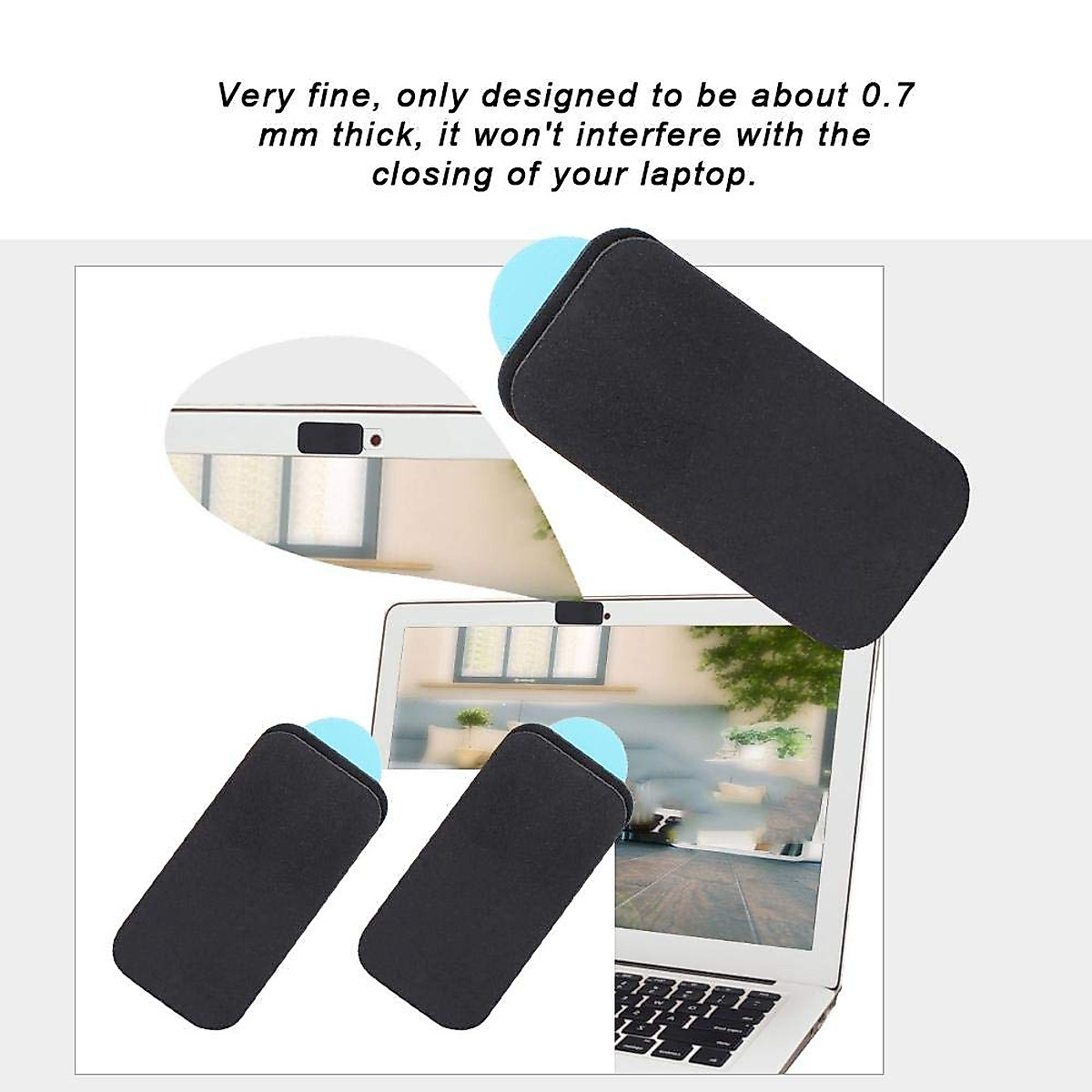 nwejron Webcam Cover, Practical Anti-peep Computer Camera Cover for Tablets for Laptops for Desktops for Smartphones(Black)