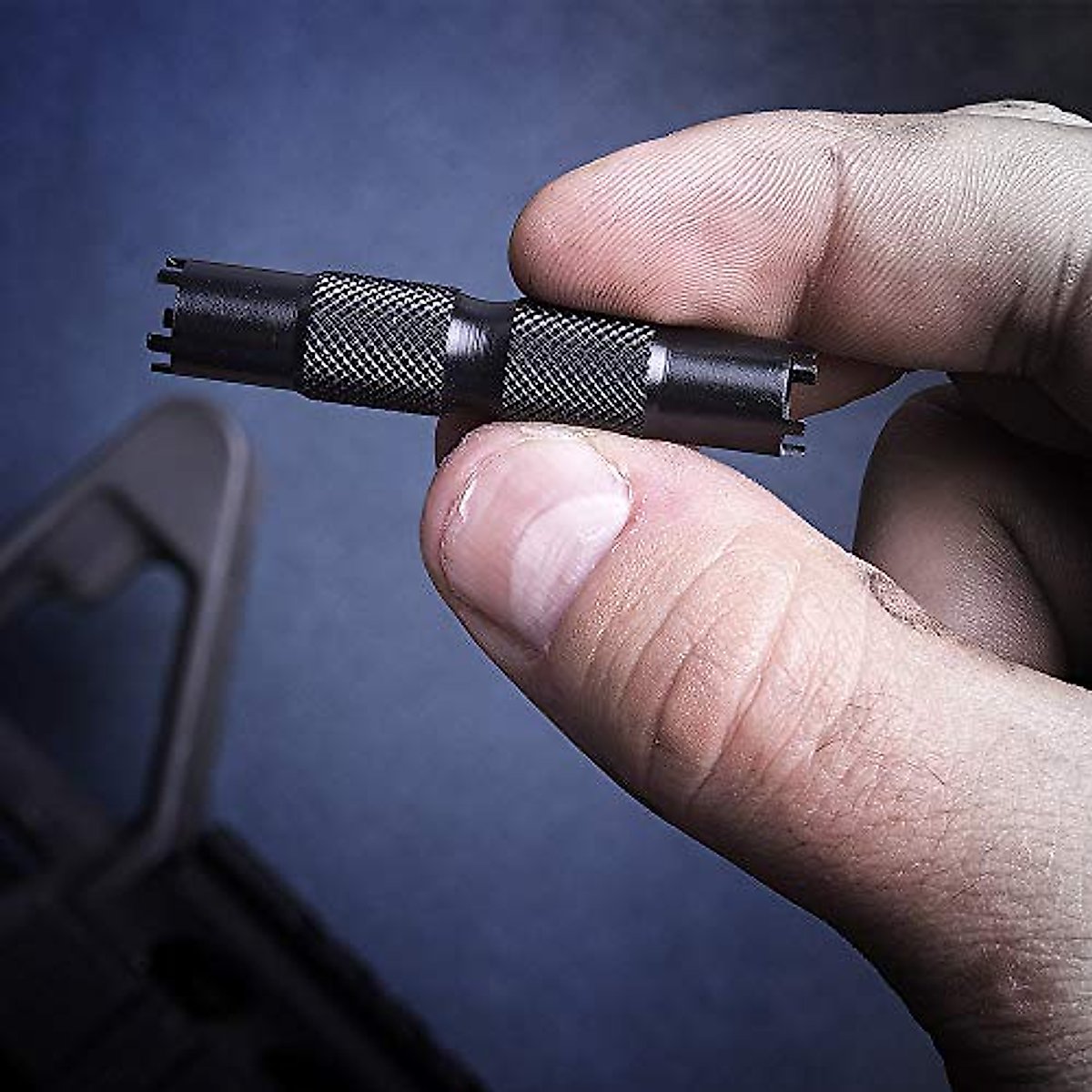Real Avid Front Sight Adjuster: universal tool for adjusting A1 and A2 Type Front Sights (4-prong and 5-prong BUIS), Black/Tan
