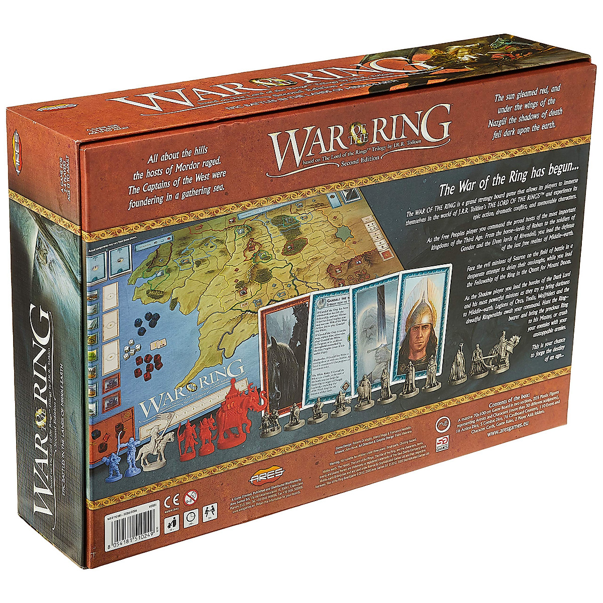 Fantasy Flight Games Ares Games War of The Ring 2nd Edition, Multi-Colored (AGS WOTR001), 2 to 4 Players