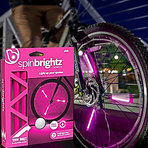 Brightz SpinBrightz Bike Spoke Lights Bike Wheel Lights Bike Spoke Decorations Bike Tire Lights Bicycle Wheel Lights Burning Man Bike Lights Bike Accessories Bike Lights for Riding at Night, Pink