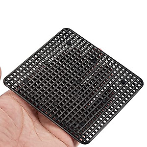 M METERXITY 20 Pack Plant Pot Hole Mesh Pads - Square Rigid Bonsai Flowerpot Drainage Grid Screen Apply to Outdoor/Garden (10cm/4 Inch, Black)