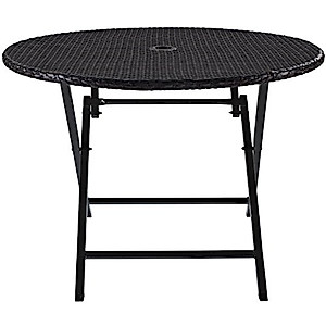 Crosley Furniture CO7205-BR Palm Harbor Outdoor Wicker Folding Table, Brown