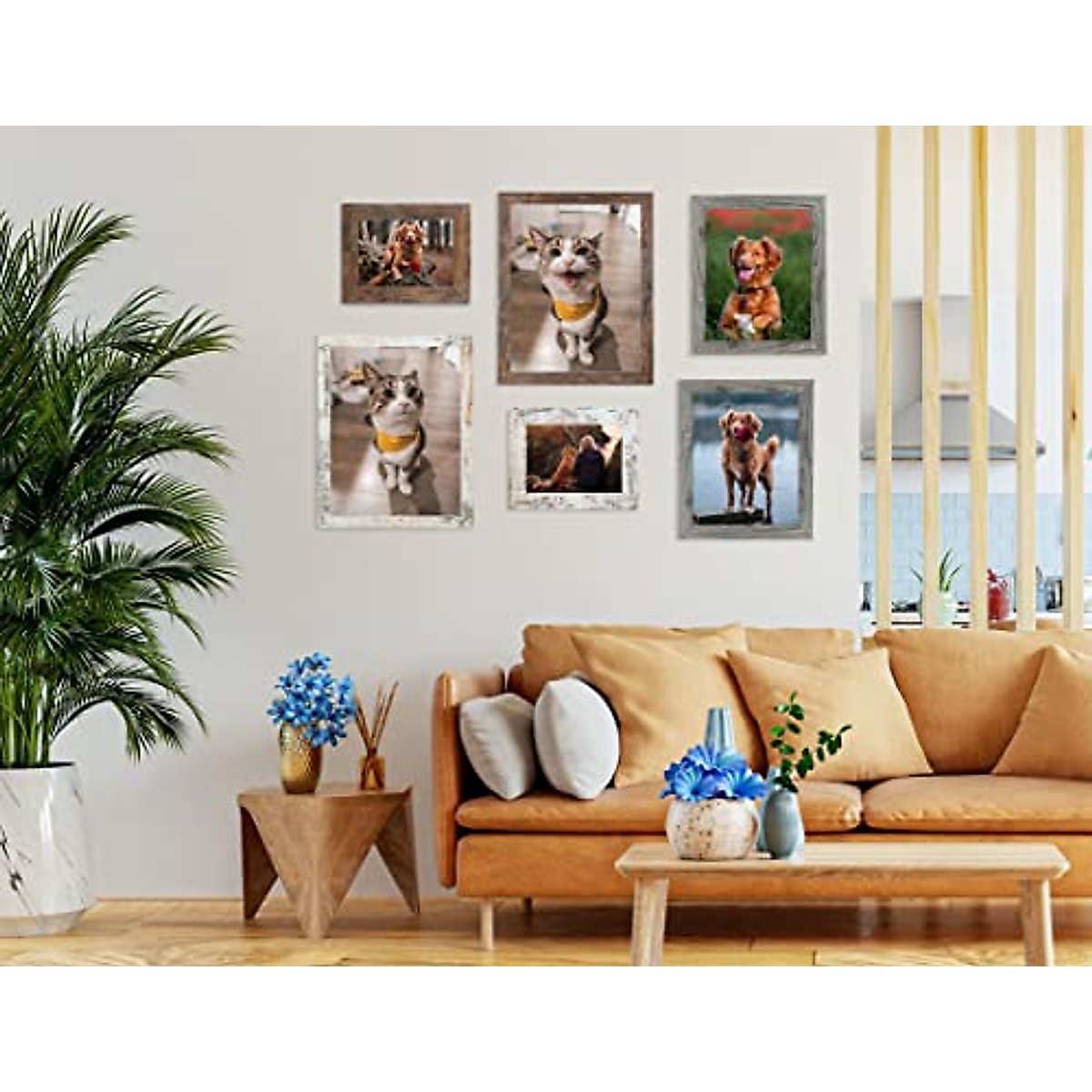 Califortree Rustic Brown 5x7 Picture Frame - Display Photos 4x6 with Mat or 5x7 Without Mat - HD Glass Inside, Horizontal and Vertical Display Frames for Wall and Tabletop - 1 Pack